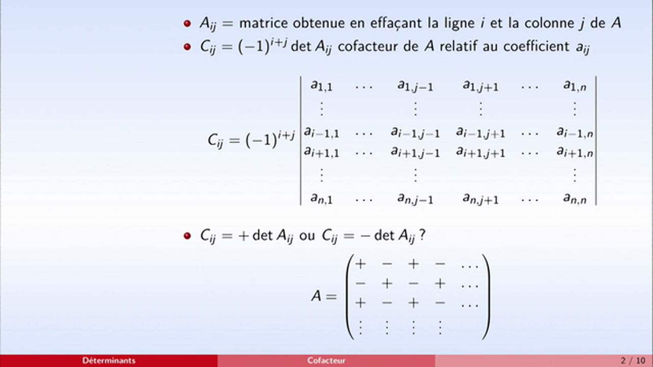 Lille.Pod - Exo7 - Déterminants - Déterminants - Partie 4 : Calculs
