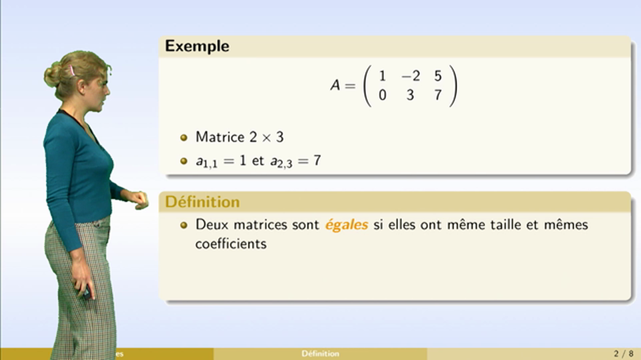 Lille.Pod - Exo7 - Matrices - Matrices - Partie 1 : Définition