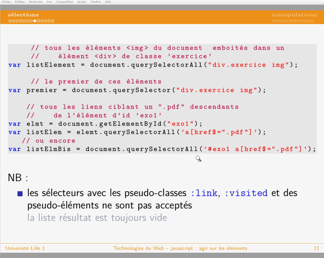 selecteur javascript